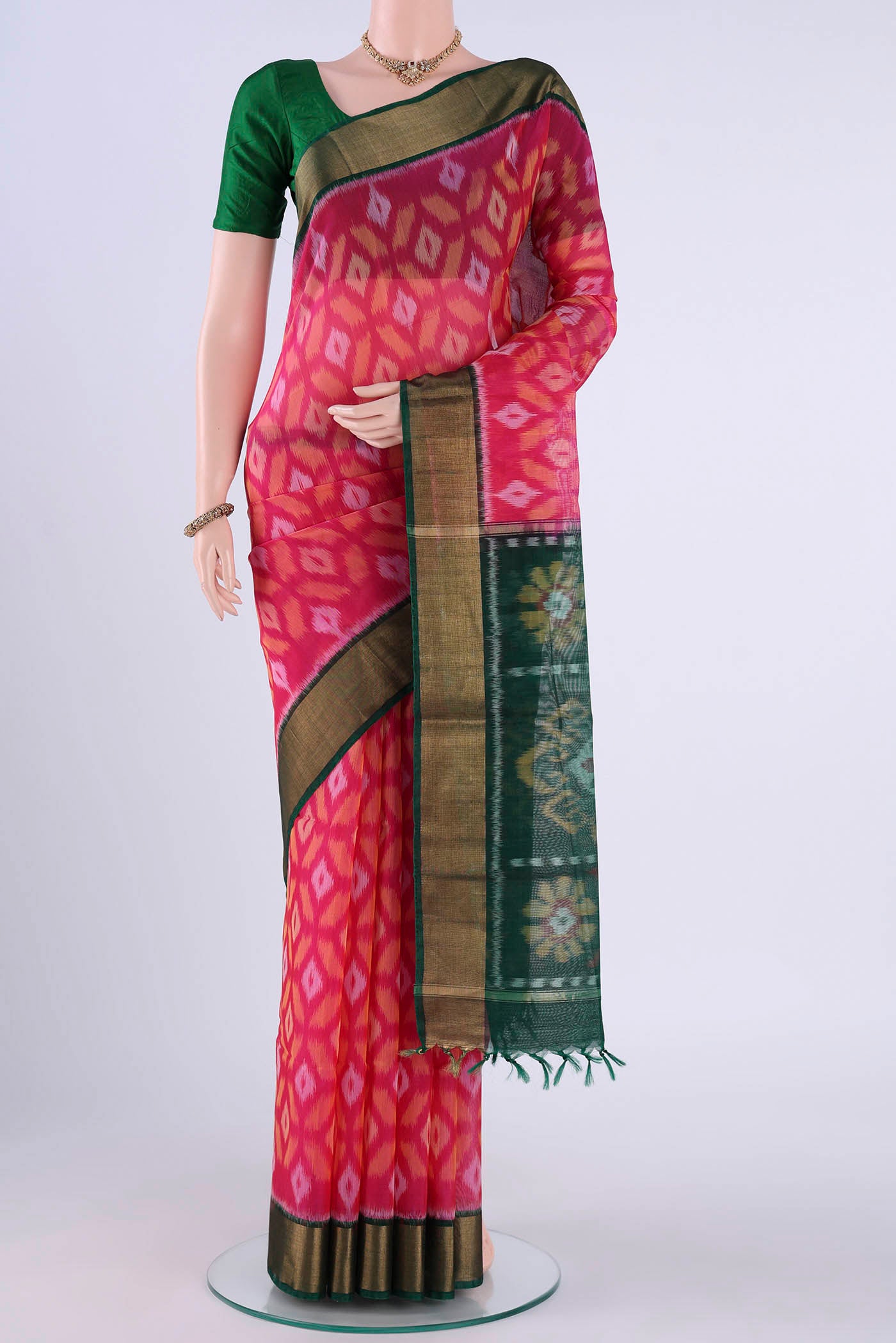 Rani Pink Dual Tone Blended Kota Cotton Saree – Nalli Silk Sarees Pvt Ltd