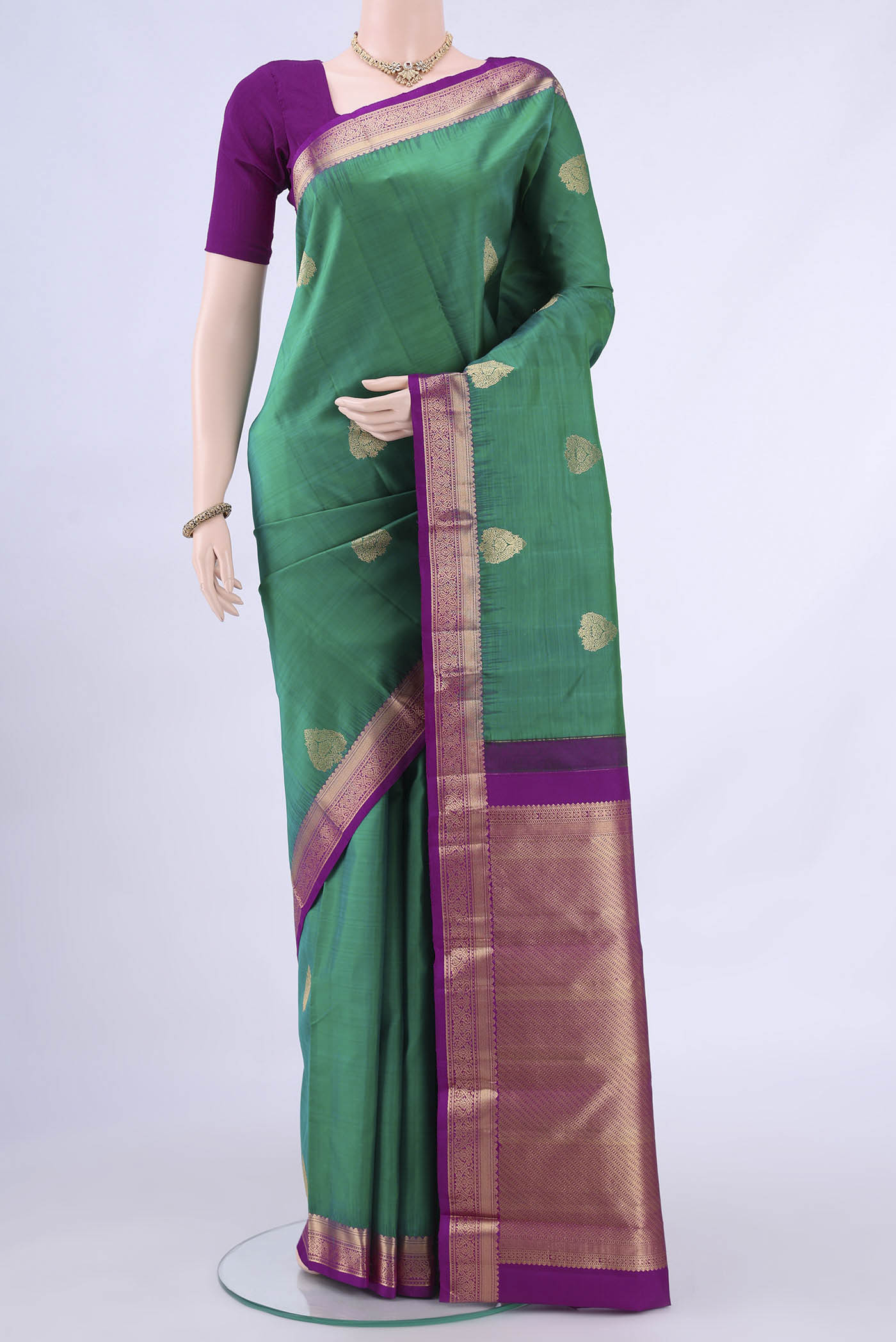Sea Green Nangavalli Silk [ Salem ] Saree – Nalli Silk Sarees Pvt Ltd