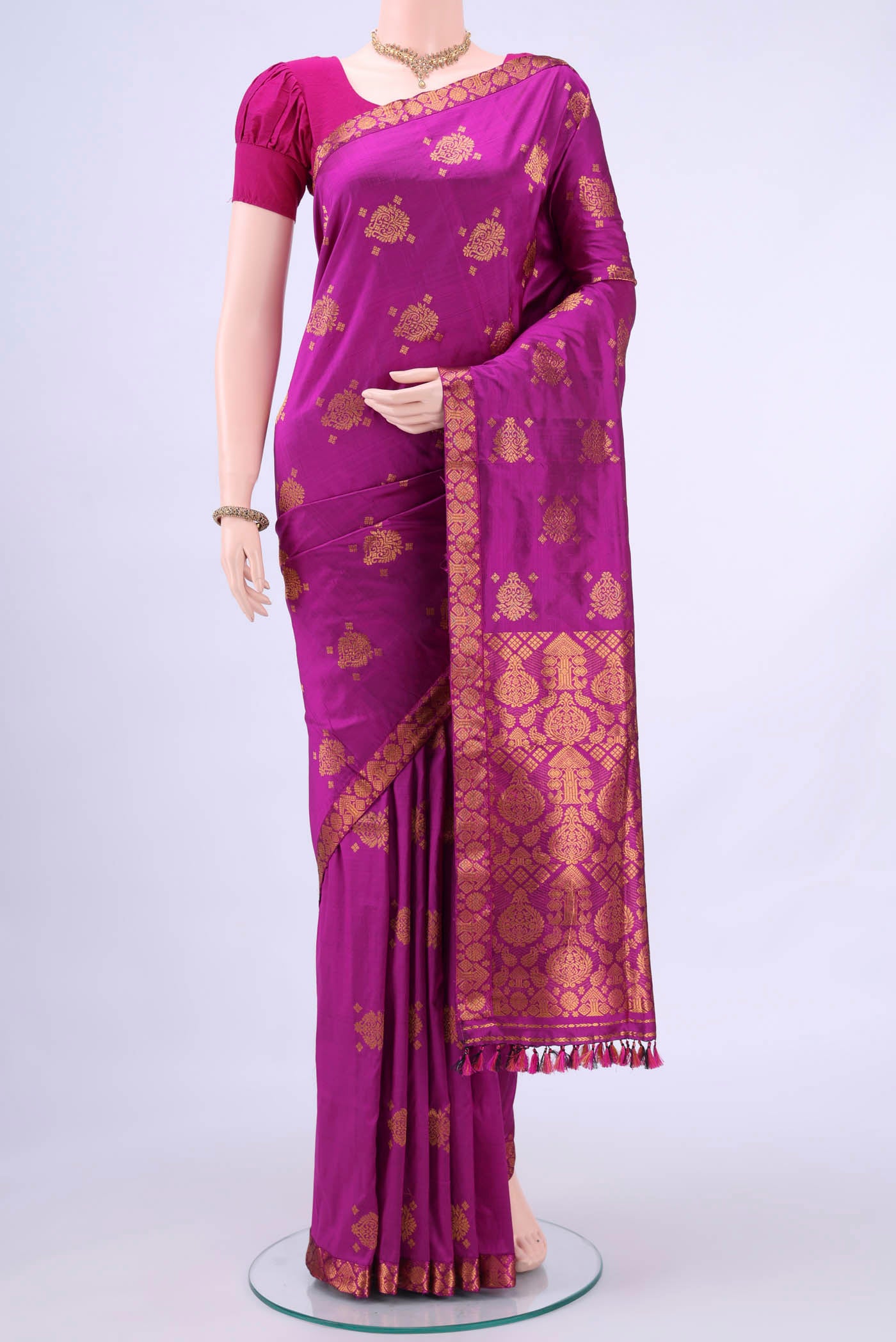Rani Pink Dual Tone Assam Silk Saree – Nalli Silk Sarees Pvt Ltd