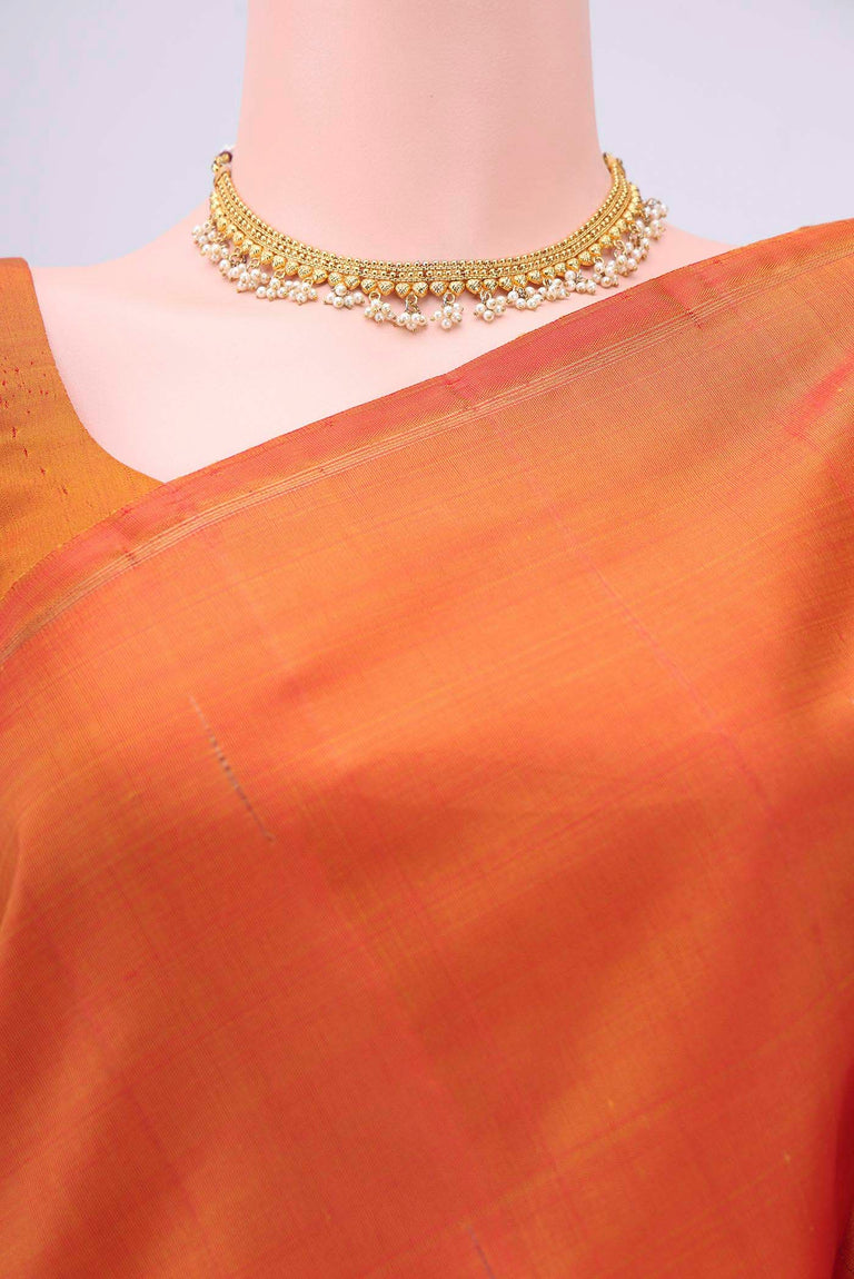 Brick Orange Kanchipuram Saree – Nalli Silk Sarees Pvt Ltd