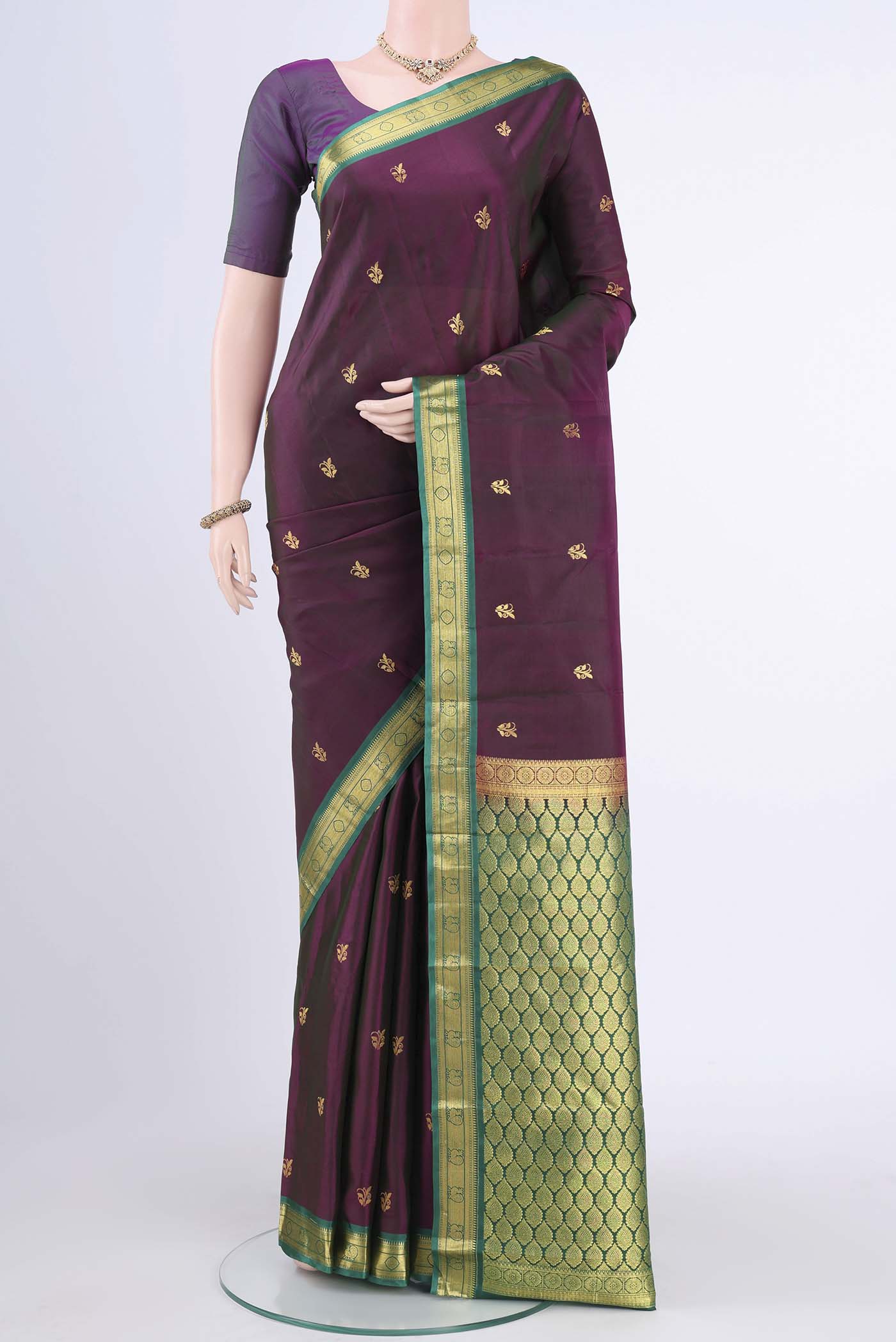 Purple Dual Tone Nangavalli Silk [ Salem ] Saree – Nalli Silk Sarees ...