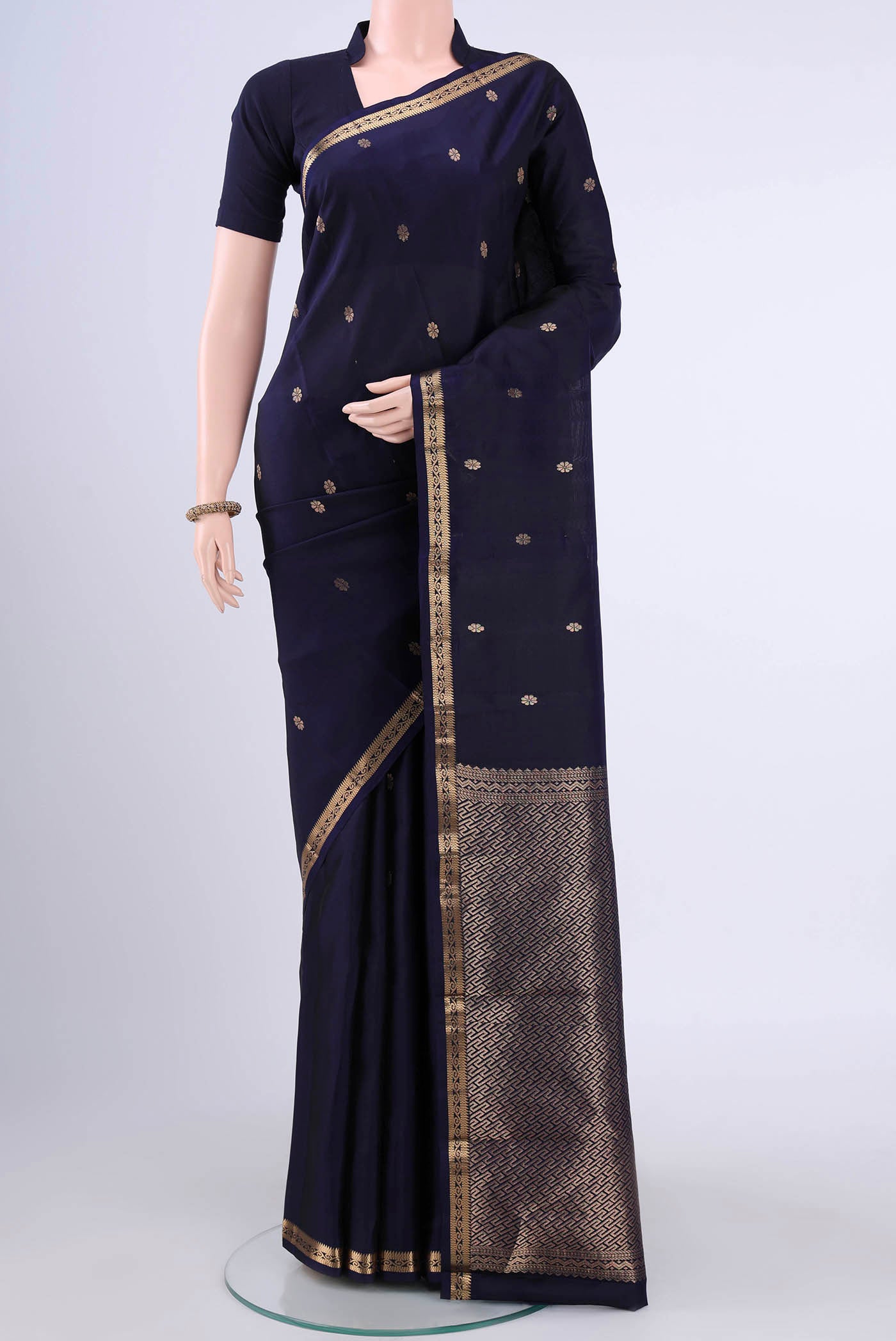Navy Blue Nangavalli Silk [ Salem ] Saree – Nalli Silk Sarees Pvt Ltd