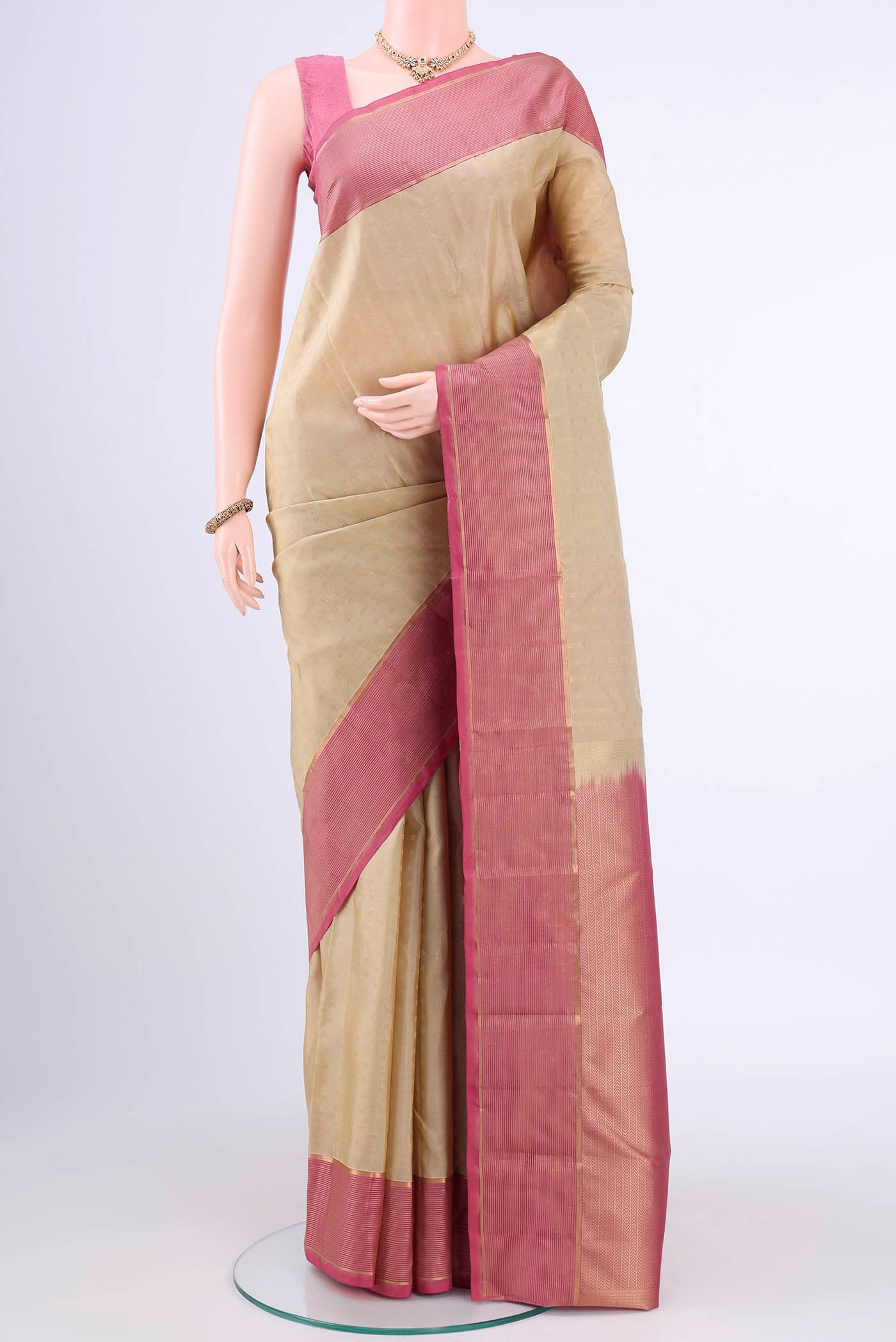 Beige Dual Tone Nangavalli Silk [ Salem ] Saree – Nalli Silk Sarees Pvt Ltd