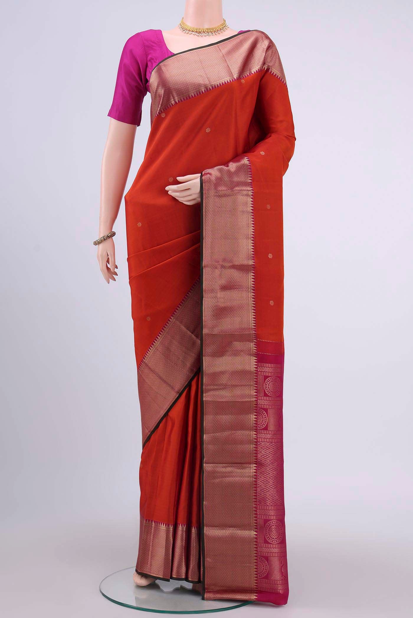 Rust Nangavalli Silk [ Salem ] Saree – Nalli Silk Sarees Pvt Ltd