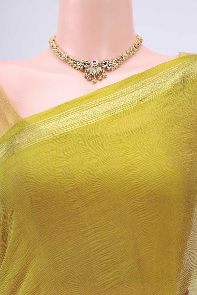 Mehandi Green Mysore Chiffon Saree – Nalli Silk Sarees Pvt Ltd