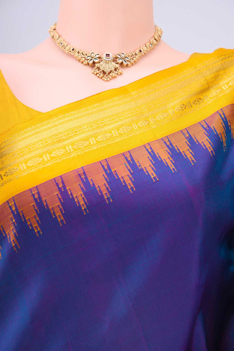 Purple Dual Tone Gadwal Silk Saree – Nalli Silk Sarees Pvt Ltd