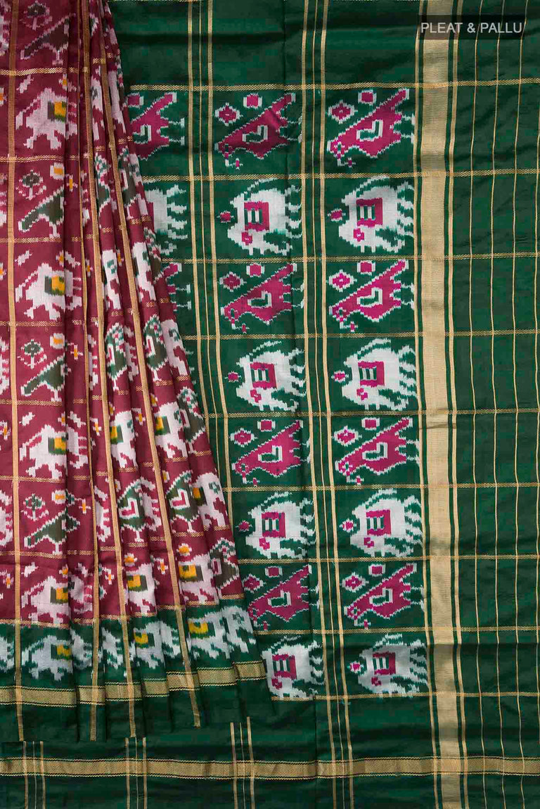 Maroon Pochampally Silk Saree – Nalli Silk Sarees Pvt Ltd