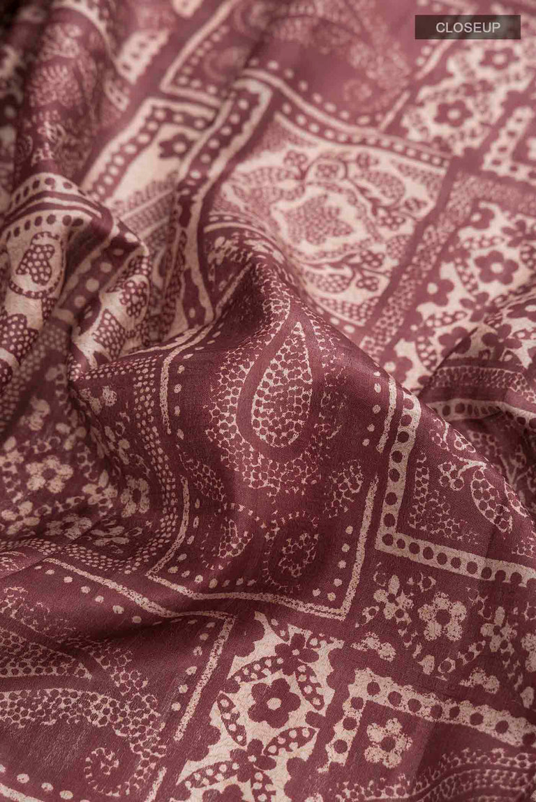 Maroon Bhagalpuri Tussar Silk Saree – Nalli Silk Sarees Pvt Ltd