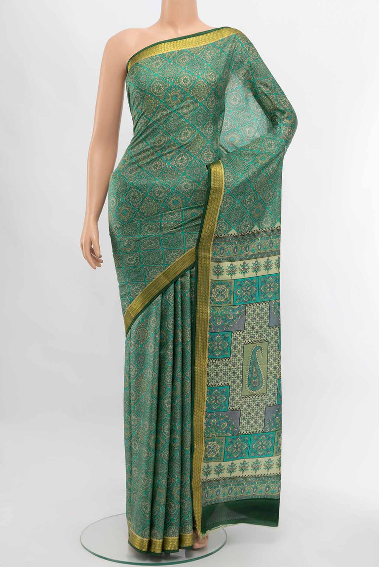 Blue Printed Silk Saree – Nalli Silk Sarees Pvt Ltd