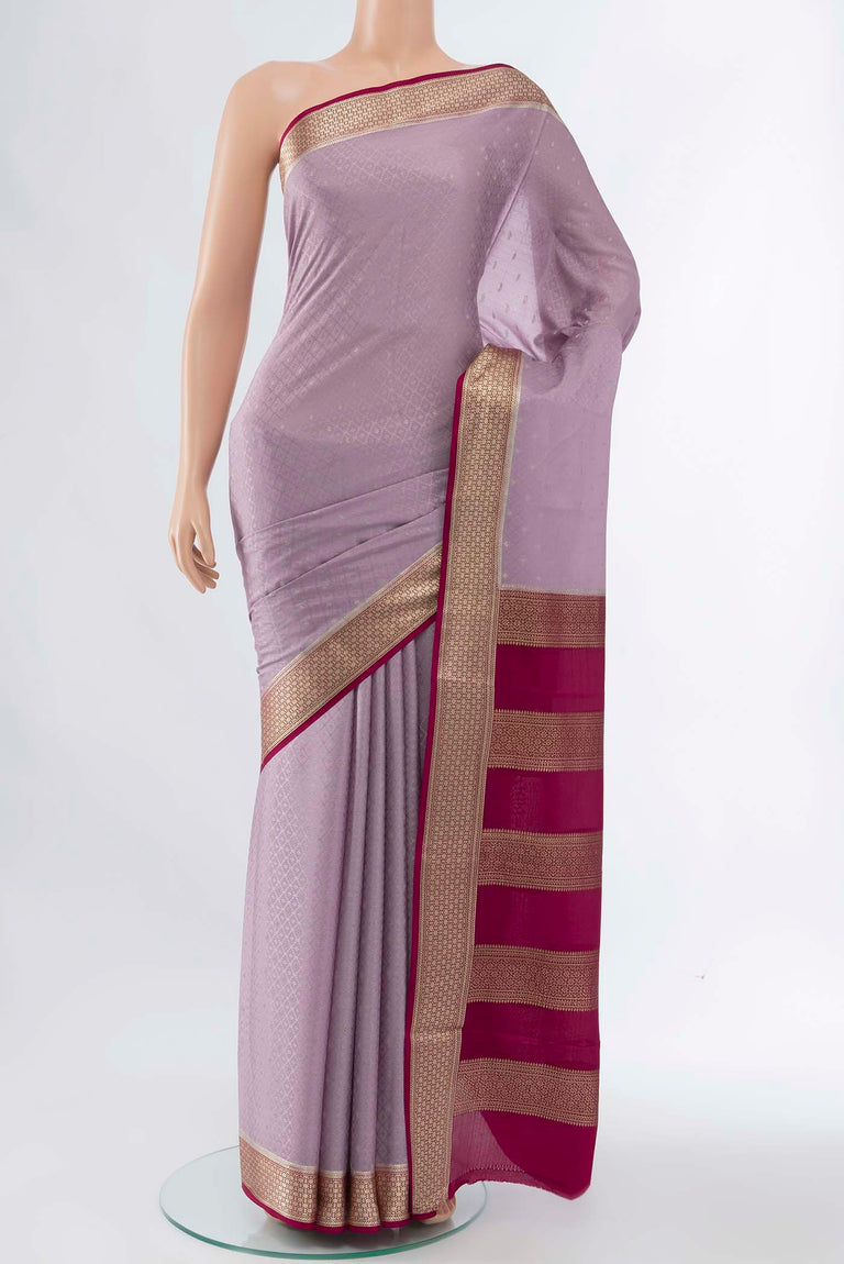 Lavender Mysore Crepe Saree – Nalli Silk Sarees Pvt Ltd