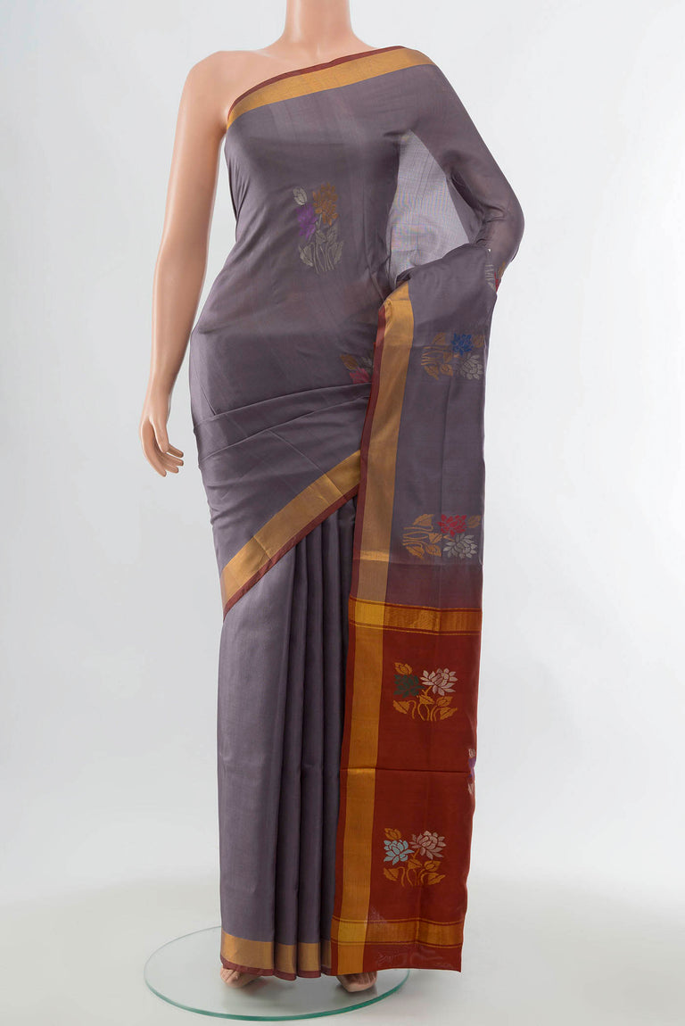 Grey Uppada Silk Saree – Nalli Silk Sarees Pvt Ltd