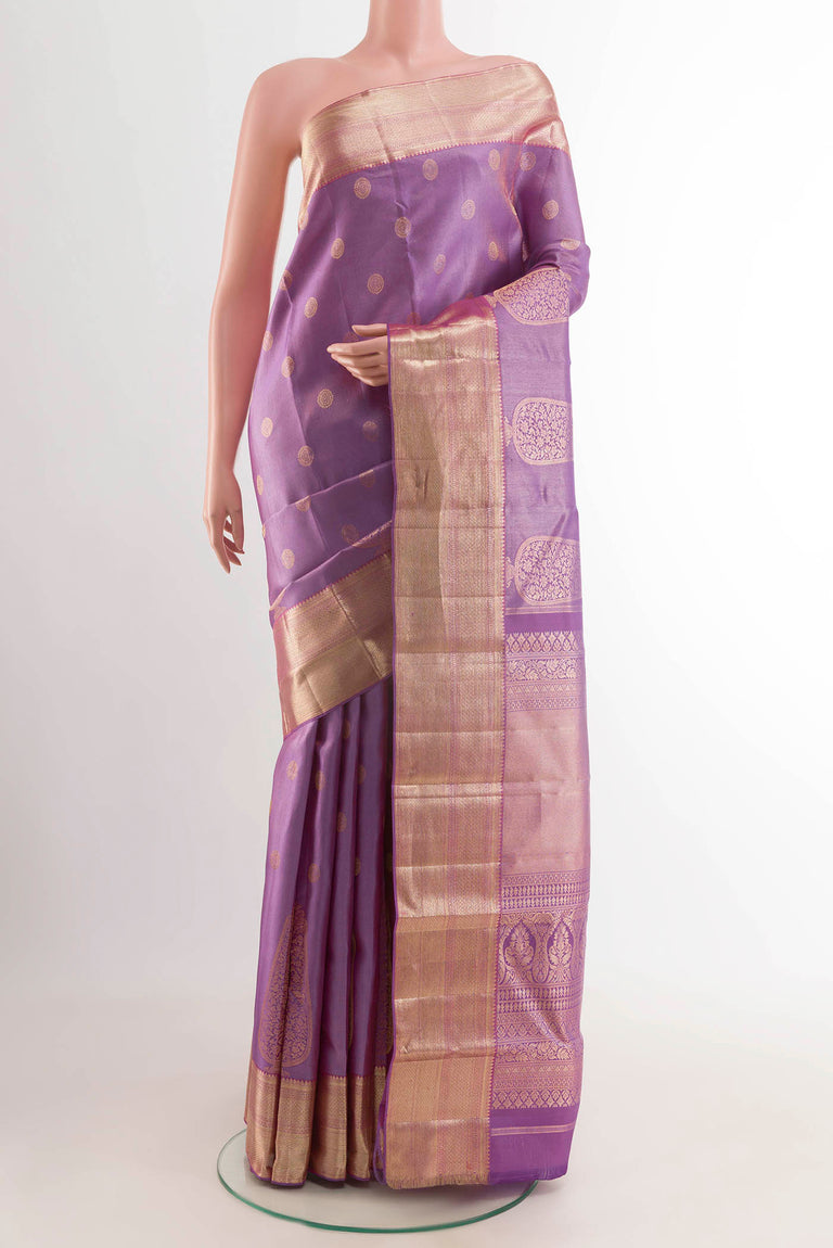 Pure Silk Pure Zari Purple Kanchipuram Saree – Nalli Silk Sarees Pvt Ltd