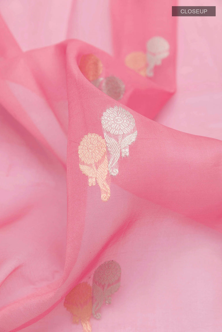 Pink Banarasi Kora Silk Saree – Nalli Silk Sarees Pvt Ltd