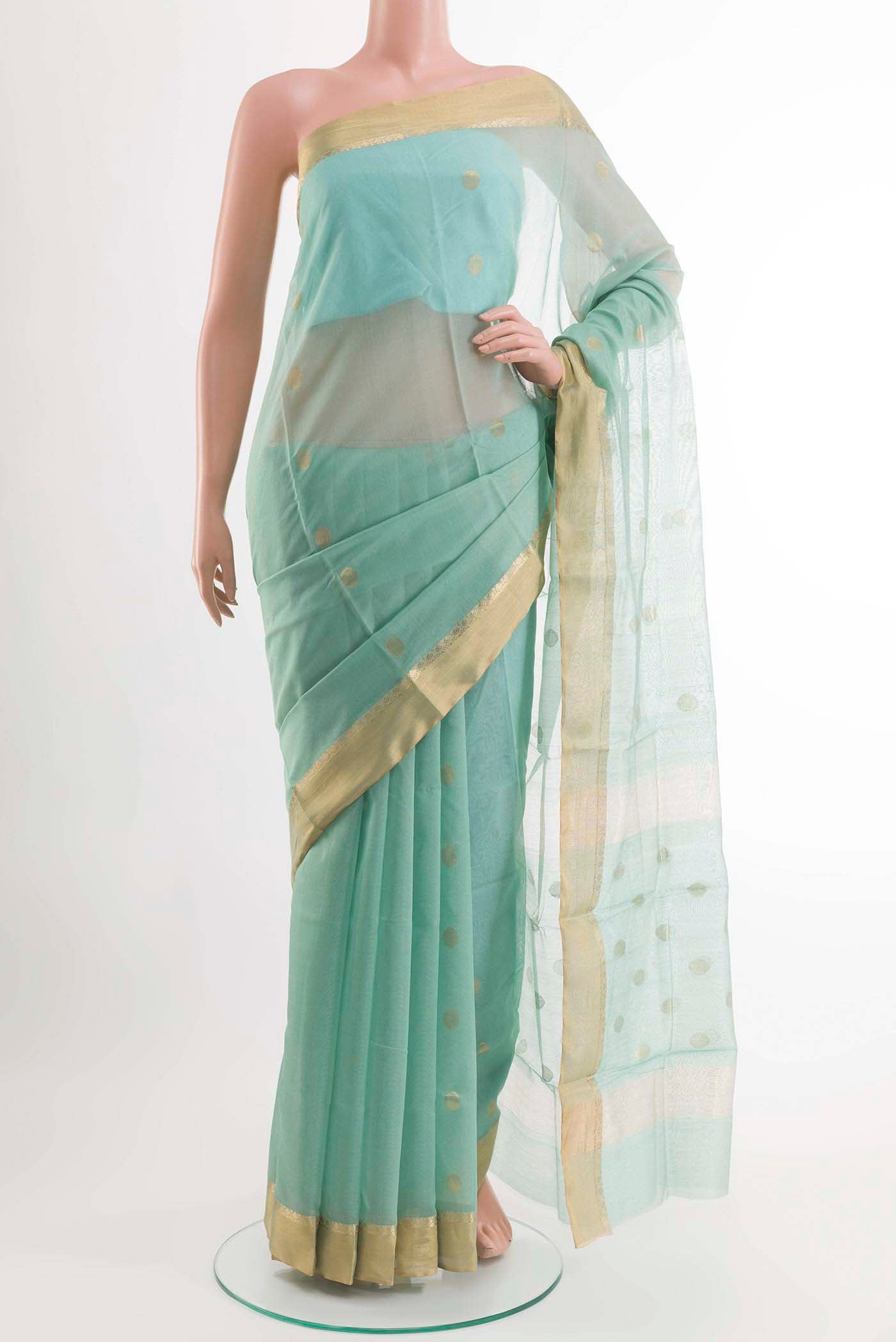 Blue Chanderi Silk Saree – Nalli Silk Sarees Pvt Ltd
