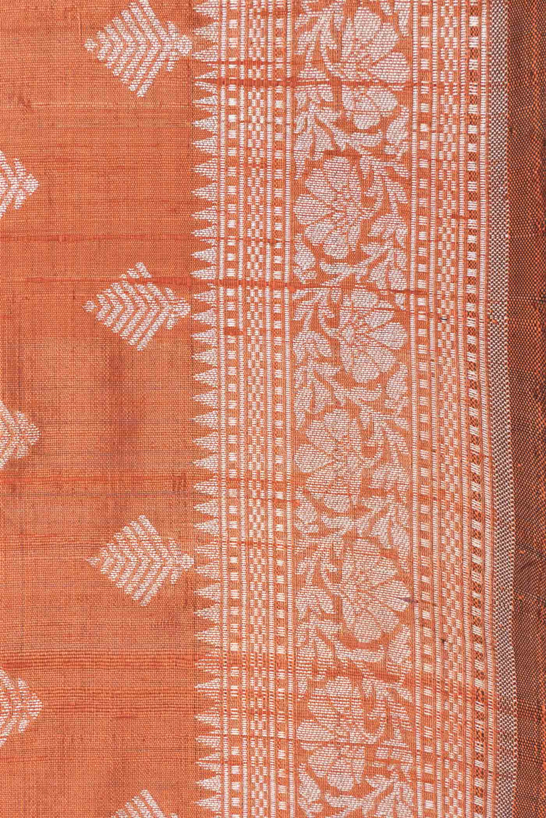 Brick Orange Dual Tone Raw Silk Saree – Nalli Silk Sarees Pvt Ltd