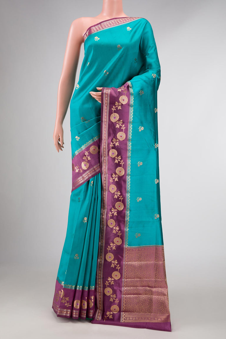 Green Dual Tone Tussar Silk Saree – Nalli Silk Sarees Pvt Ltd