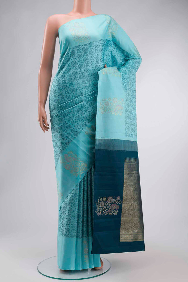 Teal Kanchipuram Silk Saree – Nalli Silk Sarees Pvt Ltd