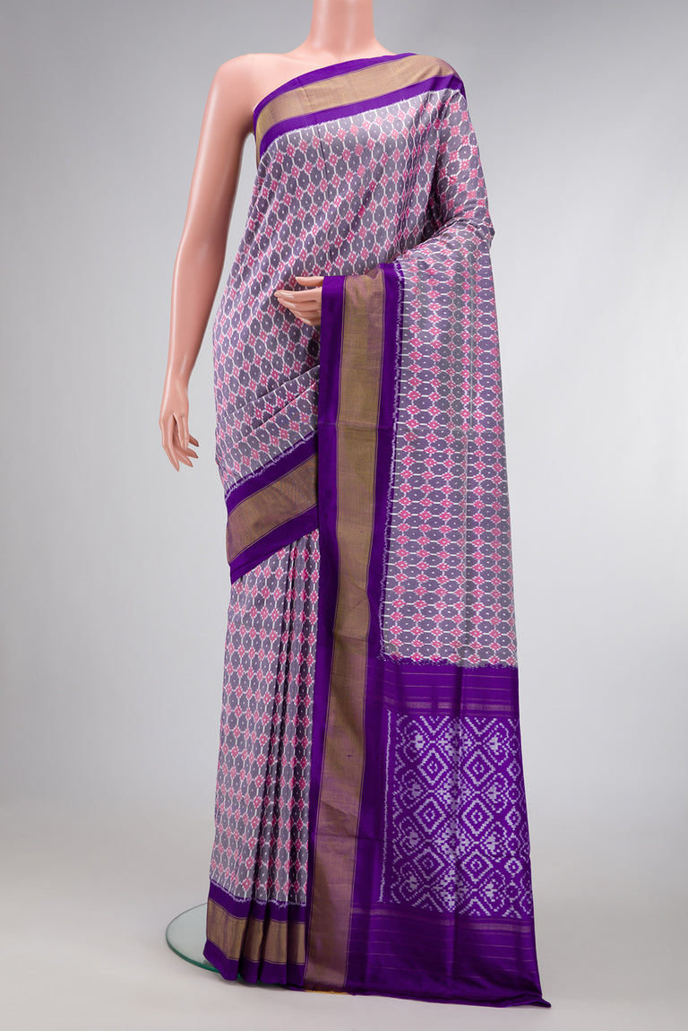 Buy Lavender Double Ikat Saree Online – Nalli Silk Sarees Pvt Ltd