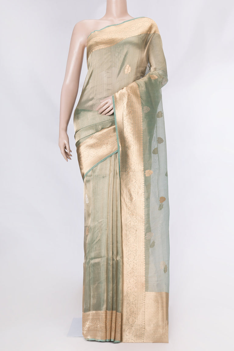 Green Dual Tone Organza Silk Saree – Nalli Silk Sarees Pvt Ltd