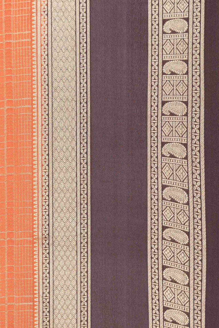 Orange Dual Tone Mysore Crepe Saree – Nalli Silk Sarees Pvt Ltd