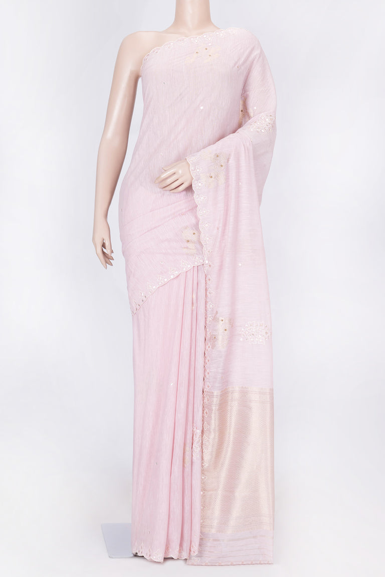 Buy Rose pink Linen Saree Online – Nalli Silk Sarees Pvt Ltd