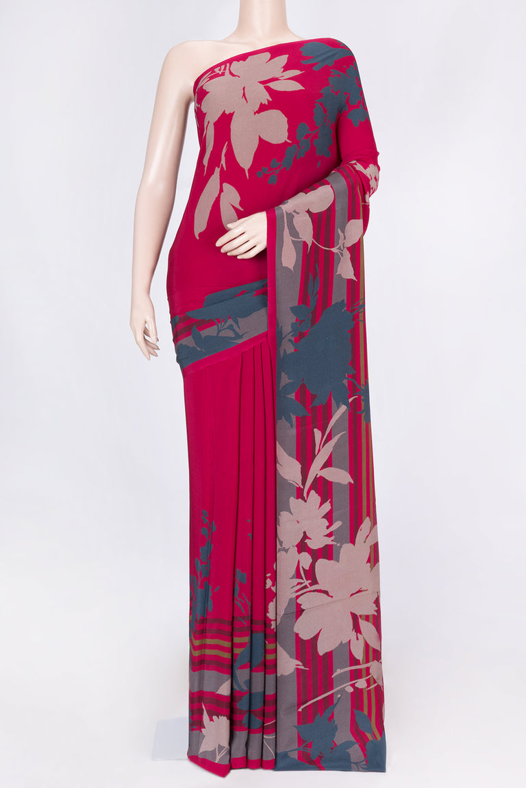 Maroon Dual Tone Mysore Crepe Saree – Nalli Silk Sarees Pvt Ltd