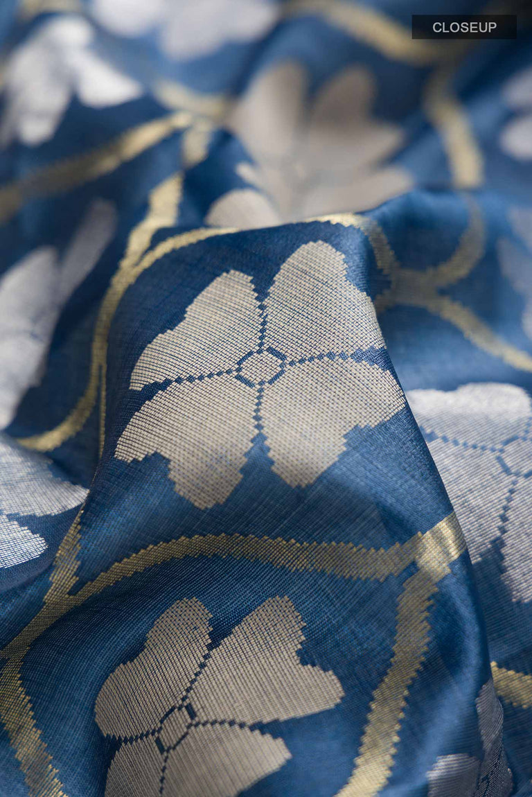 Blue Tussar Silk Saree – Nalli Silk Sarees Pvt Ltd