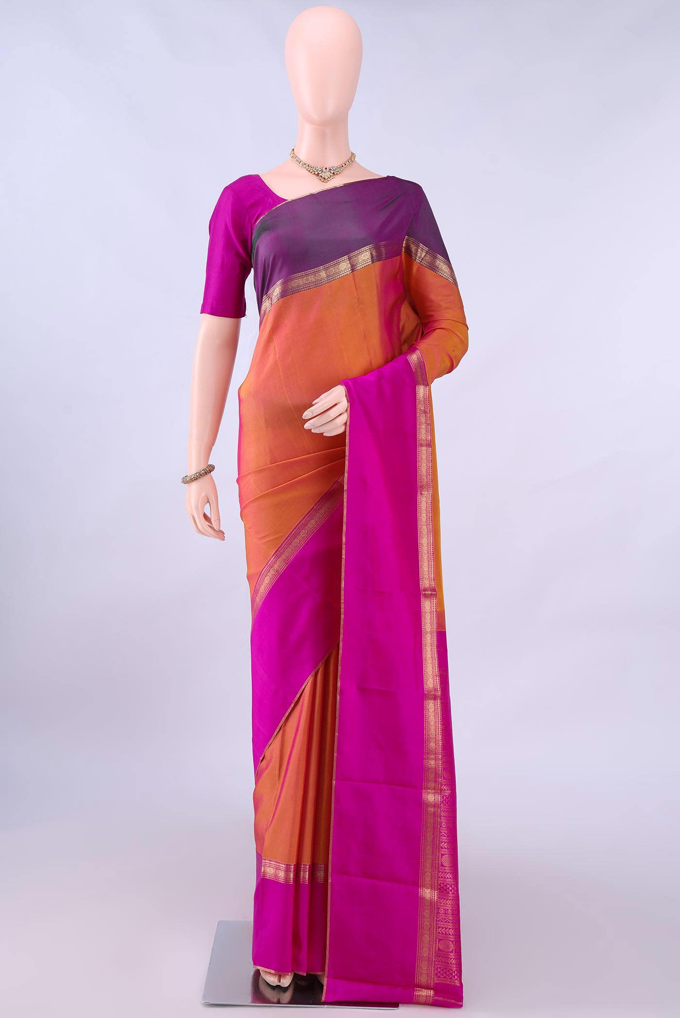 Pinkish Yellow Nangavalli Silk [ Salem ] Saree – Nalli Silk Sarees Pvt Ltd
