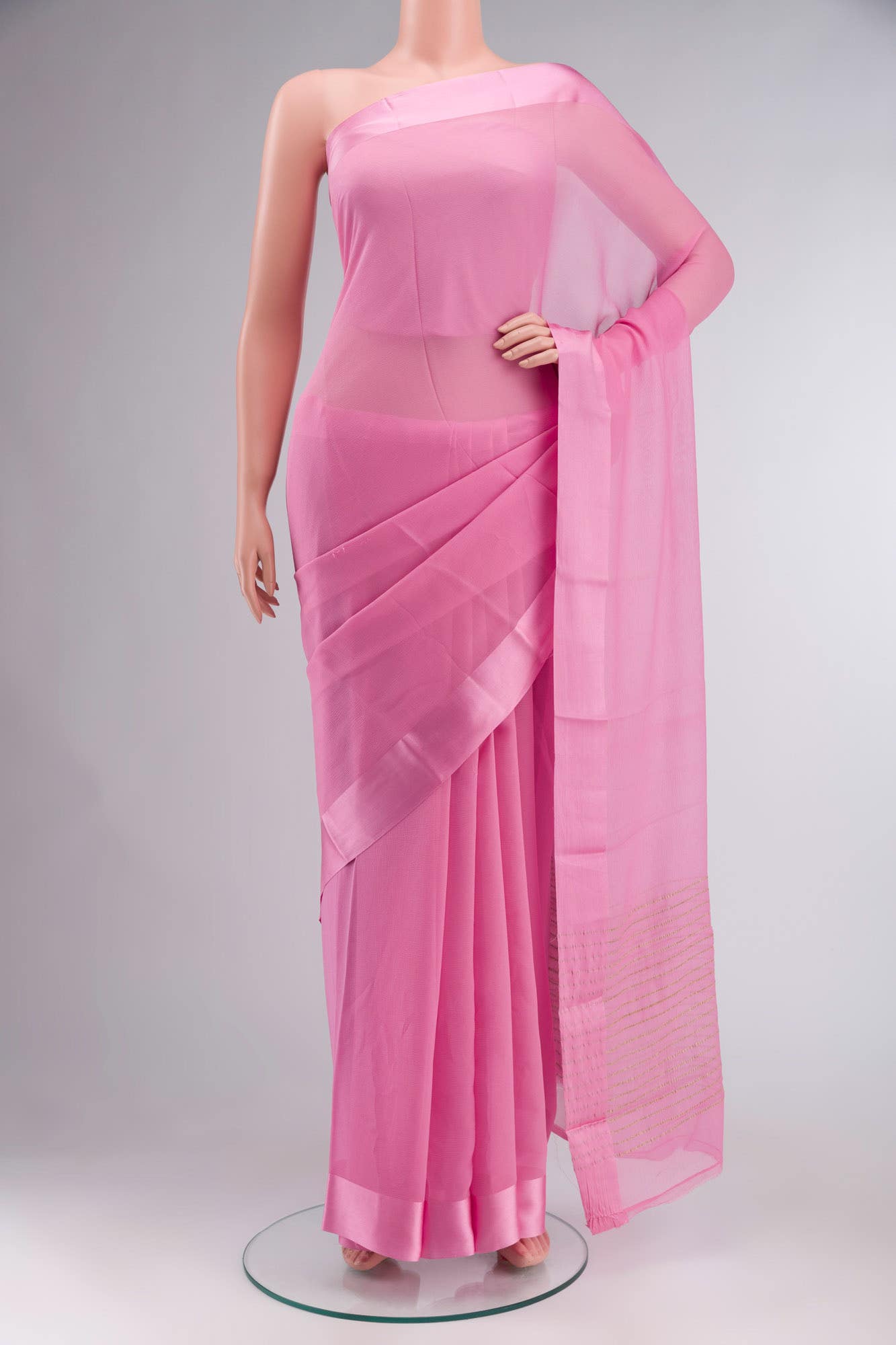 Rose pink Mysore Chiffon Saree – Nalli Silk Sarees Pvt Ltd