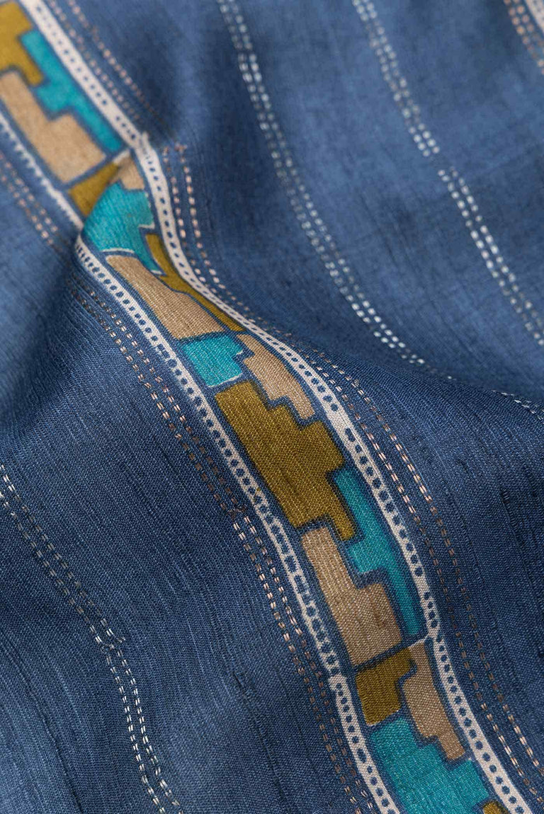 Maya Blue Tussar Silk Saree – Nalli Silk Sarees Pvt Ltd